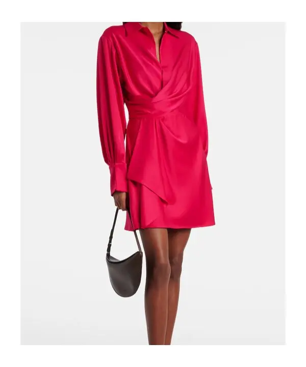 Simkhai Talit Draped Satin Wrap Dress