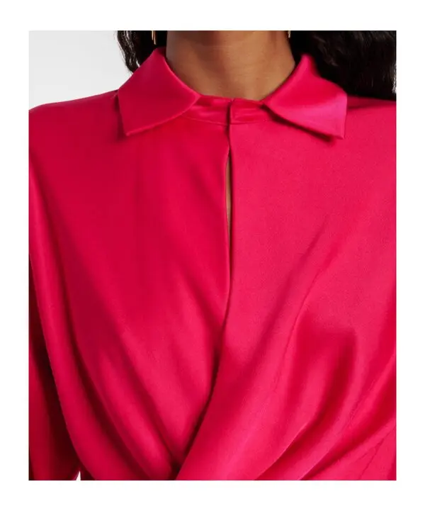 Simkhai Talit Draped Satin Wrap Dress