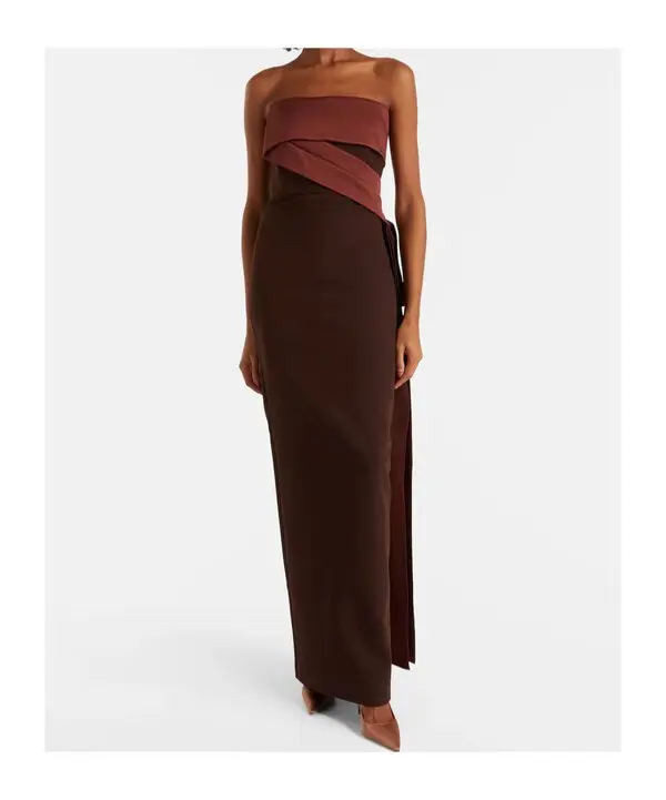 Roland Mouret Crêpe And Taffeta Bustier Gown - Black