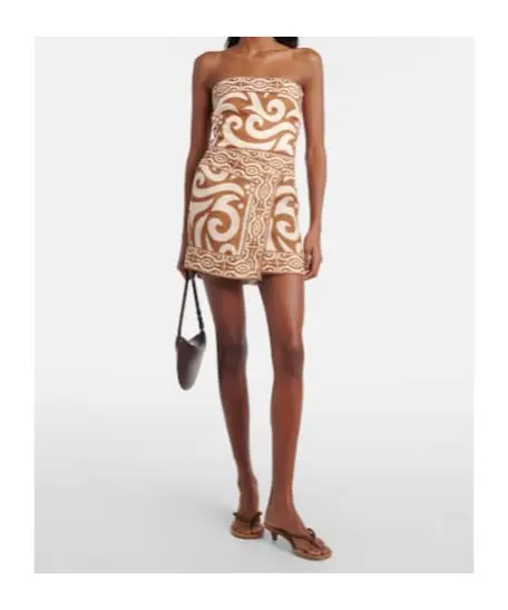 Johanna Ortiz Raíz Ritual Strapless Linen Minidress