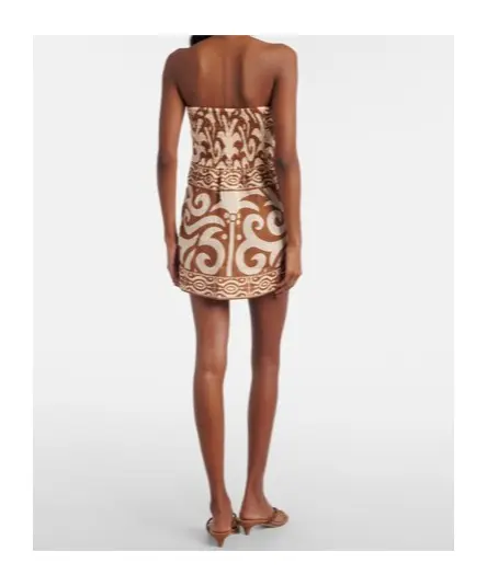 Johanna Ortiz Raíz Ritual Strapless Linen Minidress