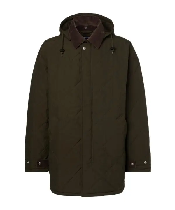 Comme Des Garçons Corduroy-trimmed Quilted Hooded Jacket