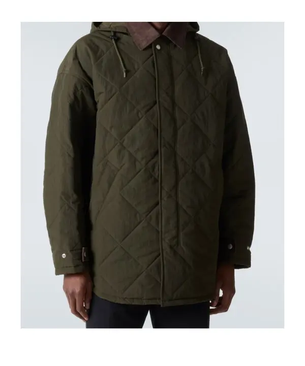 Comme Des Garçons Corduroy-trimmed Quilted Hooded Jacket
