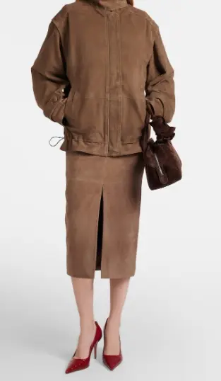 ROTATE BY BIRGER CHRISTENSEN Suede Pencil Skirt