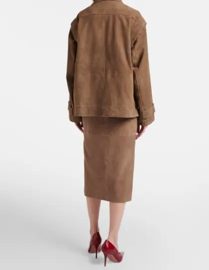 ROTATE BY BIRGER CHRISTENSEN Suede Pencil Skirt