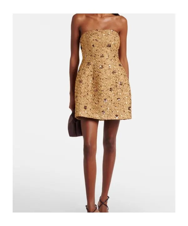 Simkhai Kit Sequined Tweed Bustier Dress