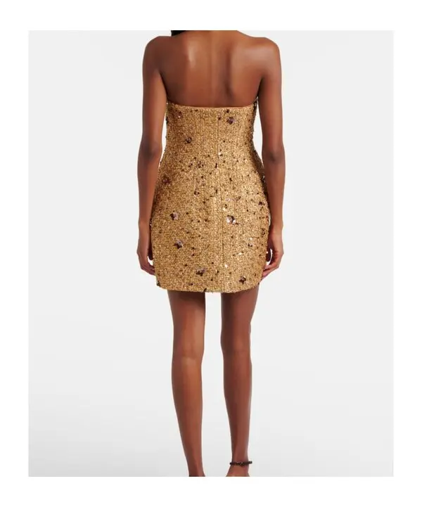 Simkhai Kit Sequined Tweed Bustier Dress
