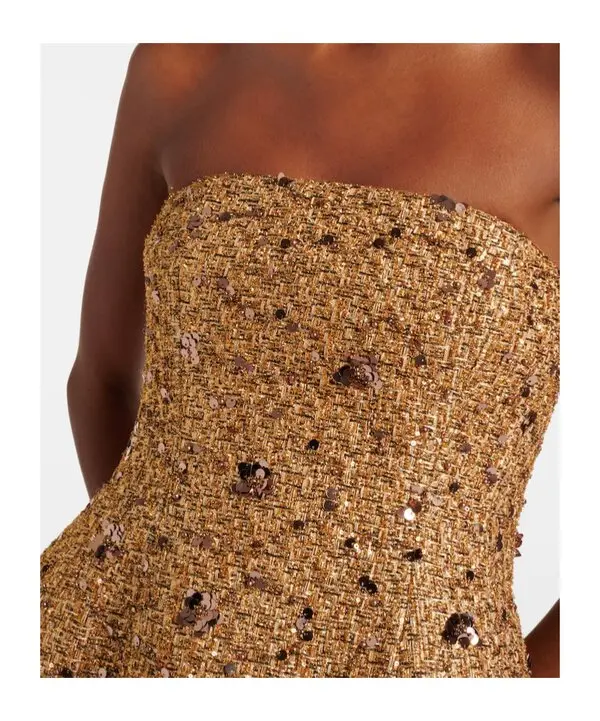 Simkhai Kit Sequined Tweed Bustier Dress