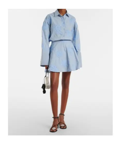 ROTATE BY BIRGER CHRISTENSEN Embroidered Cotton Miniskirt
