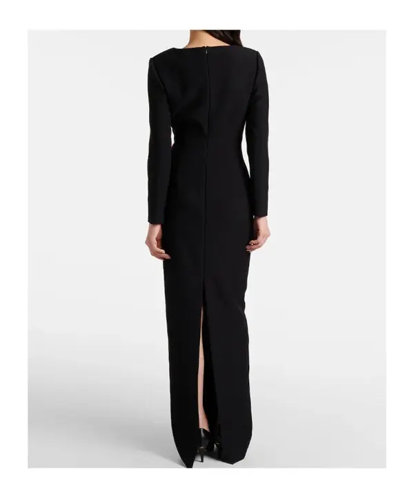 Roland Mouret Crepe Gown With Floral Appliqu