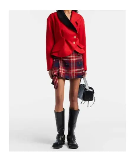 VIVIENNE WESTWOOD Plaid Asymmetric Miniskirt