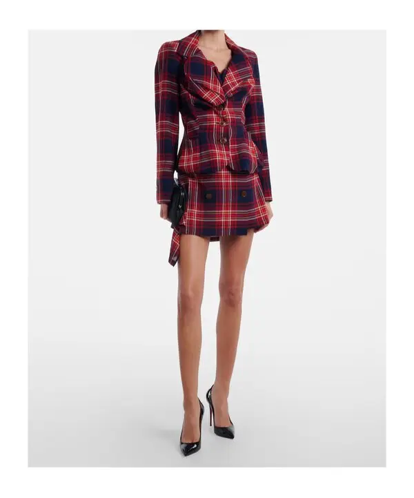 VIVIENNE WESTWOOD Plaid Asymmetric Miniskirt