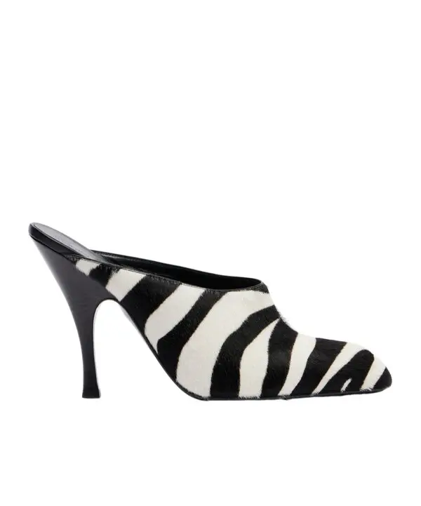 Khaite Colt Zebra Print Calfskin Mules