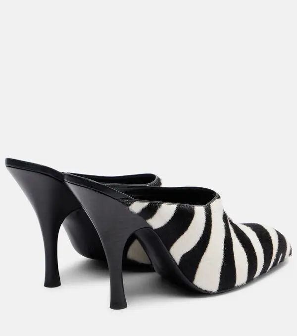 Khaite Colt Zebra Print Calfskin Mules
