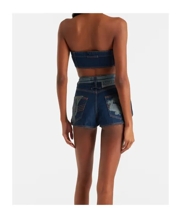 JEAN PAUL GAULTIER Trompe-l'œil Denim Bra Top