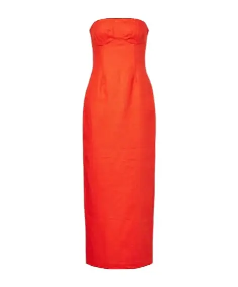 SIR. Strapless Linen Maxi Dress