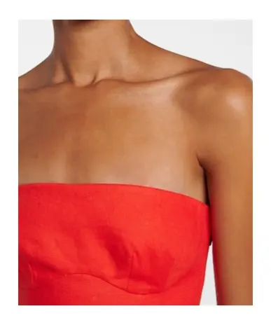 SIR. Strapless Linen Maxi Dress