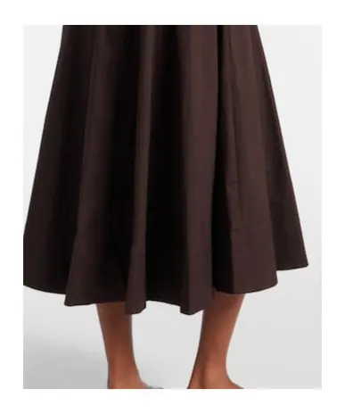 Staud Pleated Cotton Midi Dress