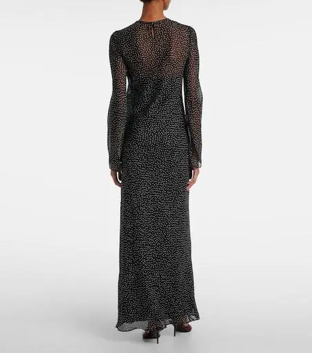 SIR. Polka-dot Silk Maxi Dress