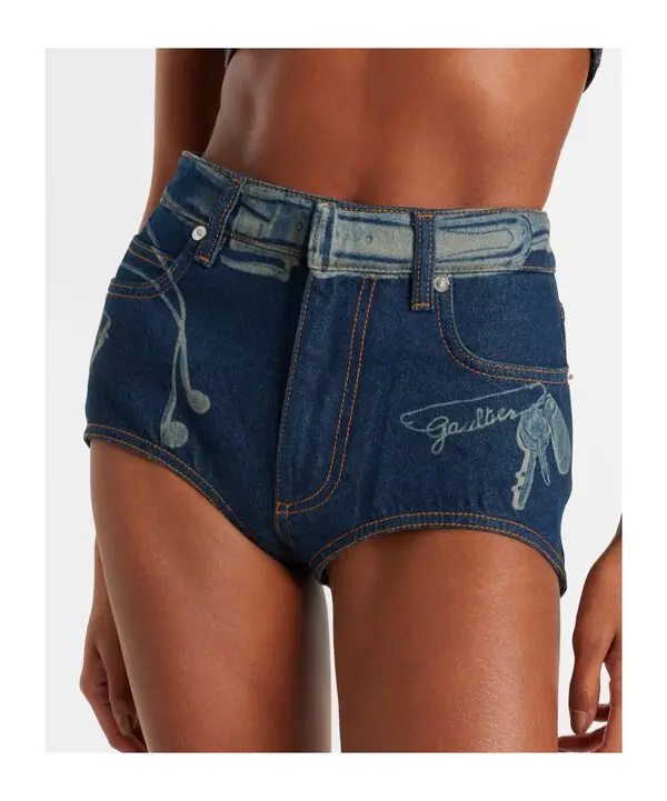 JEAN PAUL GAULTIER Trompe-l'œil Denim Shorts