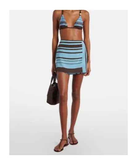 SIR. Rioja Striped Silk Crêpe Wrap Skirt