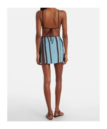 SIR. Rioja Striped Silk Crêpe Wrap Skirt