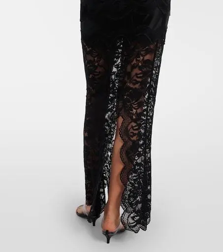 Rabanne Lace-trimmed Jersey Maxi Dress