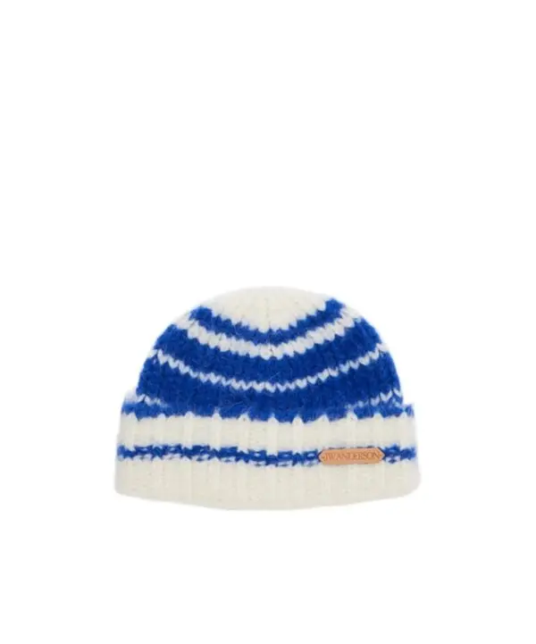 J.W.ANDERSON Striped Alpaca-blend Beanie