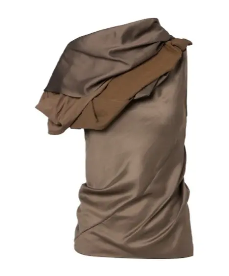 ENTIRE STUDIOS One-shoulder Satin Top