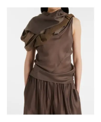 ENTIRE STUDIOS One-shoulder Satin Top