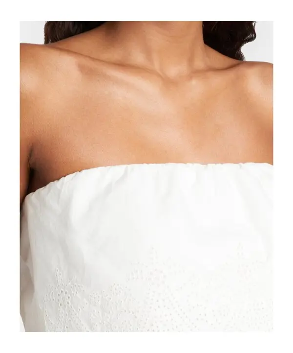 Posse Beryl Broderie Anglaise Peplum Cotton Top