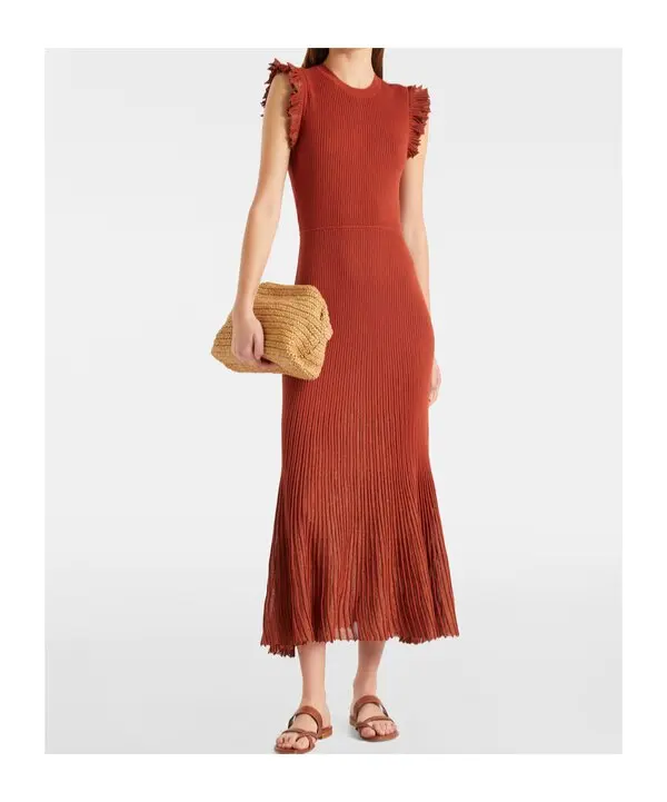Ulla Johnson Noelle Knitted Lamé Midi Dress
