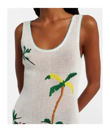 Staud Luma Embroidered Cotton Beach Cover-up