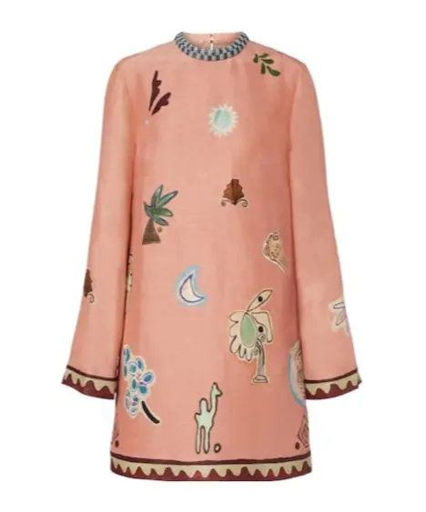 ALEMAIS X Lrnce Laurence Linen And Silk Minidress - Pink
