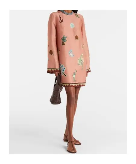 ALEMAIS X Lrnce Laurence Linen And Silk Minidress