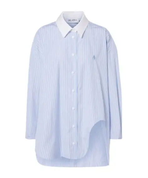 Attico Striped Asymmetric Cotton Shirt