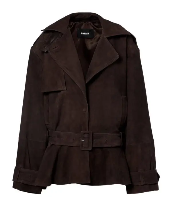 ROTATE BY BIRGER CHRISTENSEN Leather Jacket With Detachable Belt