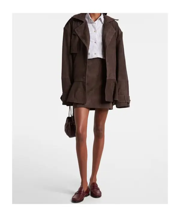 ROTATE BY BIRGER CHRISTENSEN Leather Jacket With Detachable Belt