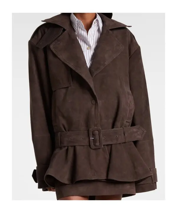 ROTATE BY BIRGER CHRISTENSEN Leather Jacket With Detachable Belt
