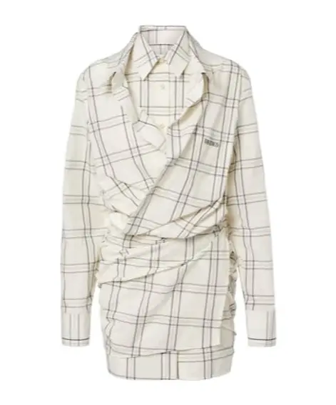 Attico Checked Cotton Minidress