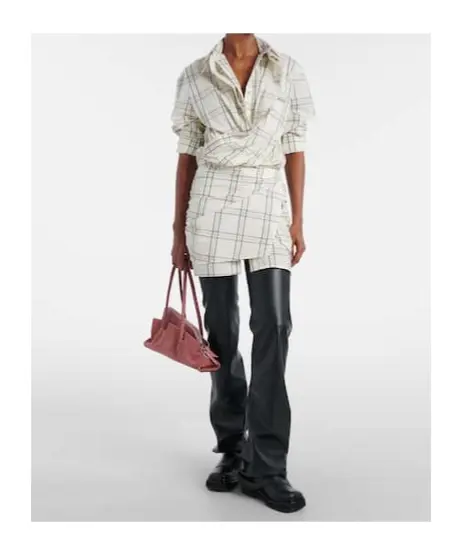 Attico Checked Cotton Minidress