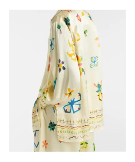 ALEMAIS Sidi Floral Silk Shirt - Nude