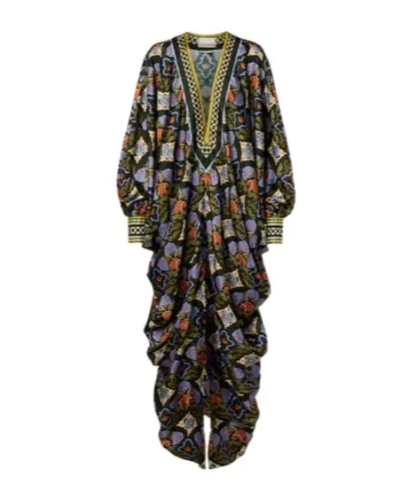 ALEMAIS Cece Floral Silk Kaftan