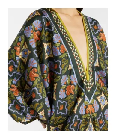 ALEMAIS Cece Floral Silk Kaftan