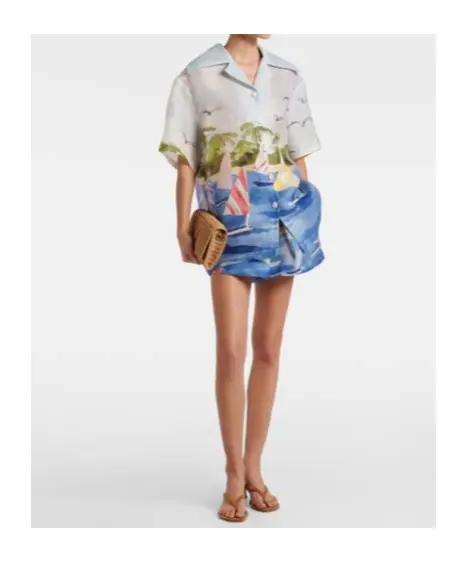 LEO Josie Printed Silk Shorts