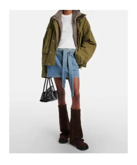 Attico Belted Denim Miniskirt
