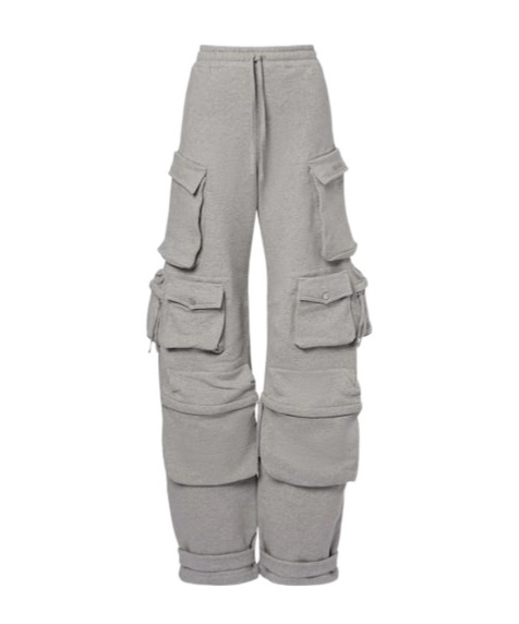 Attico Cotton Jersey Wide-leg Cargo Sweatpants - No