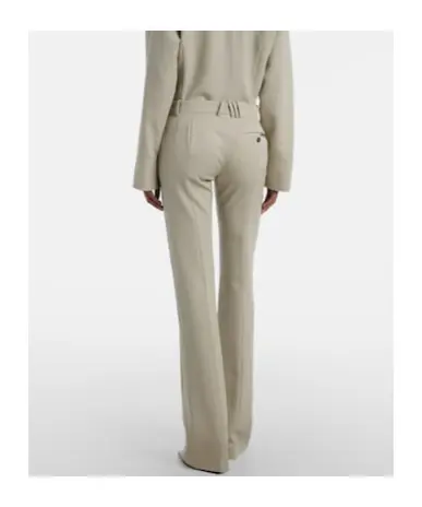 Attico Low-rise Wool Straight Pants