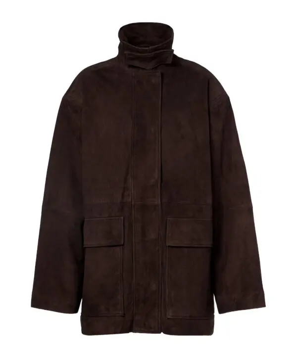 ROTATE BY BIRGER CHRISTENSEN High Collar Long Sleeve Leather Jacket