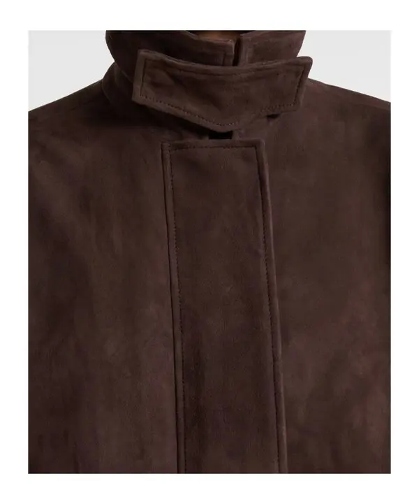 ROTATE BY BIRGER CHRISTENSEN High Collar Long Sleeve Leather Jacket